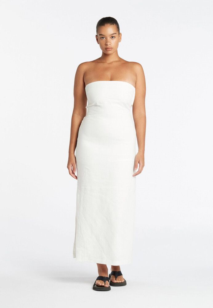 Sir the Label - Ava Strapless Midi dress hire – Runway Ready